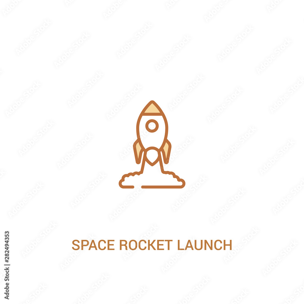 space rocket launch concept 2 colored icon. simple line element ...