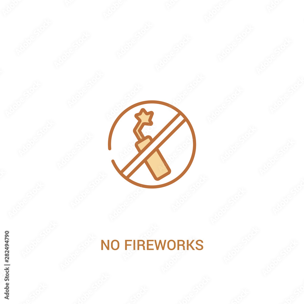 no fireworks concept 2 colored icon. simple line element illustration ...