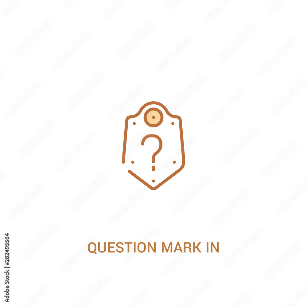question mark in a shield concept 2 colored icon. simple line element ...