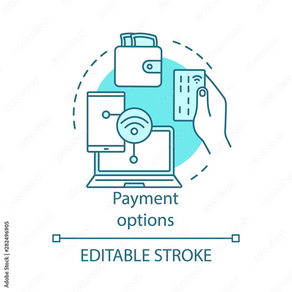Payment options concept icon. Online shopping idea thin line ...