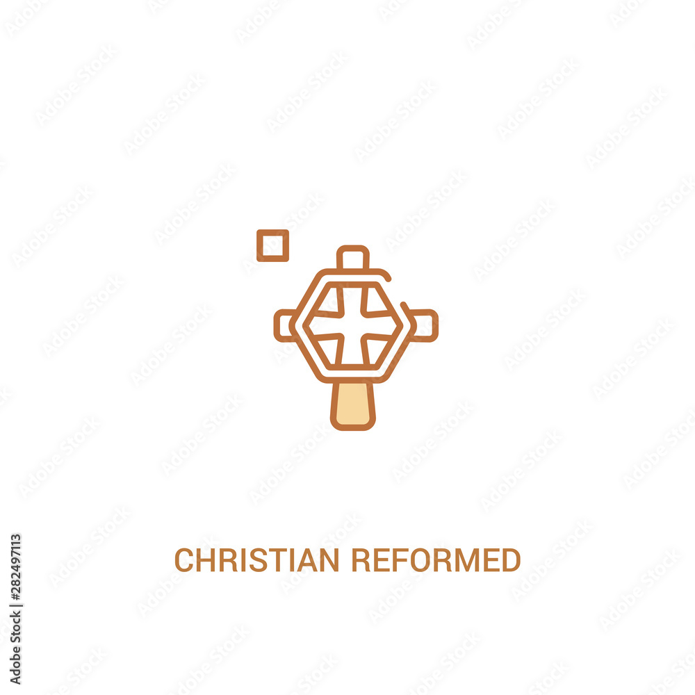 christian reformed church concept 2 colored icon. simple line element ...
