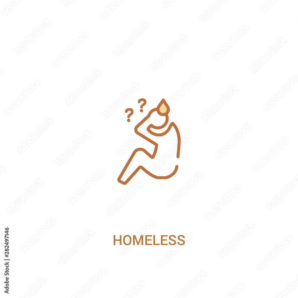 homeless concept 2 colored icon. simple line element illustration ...
