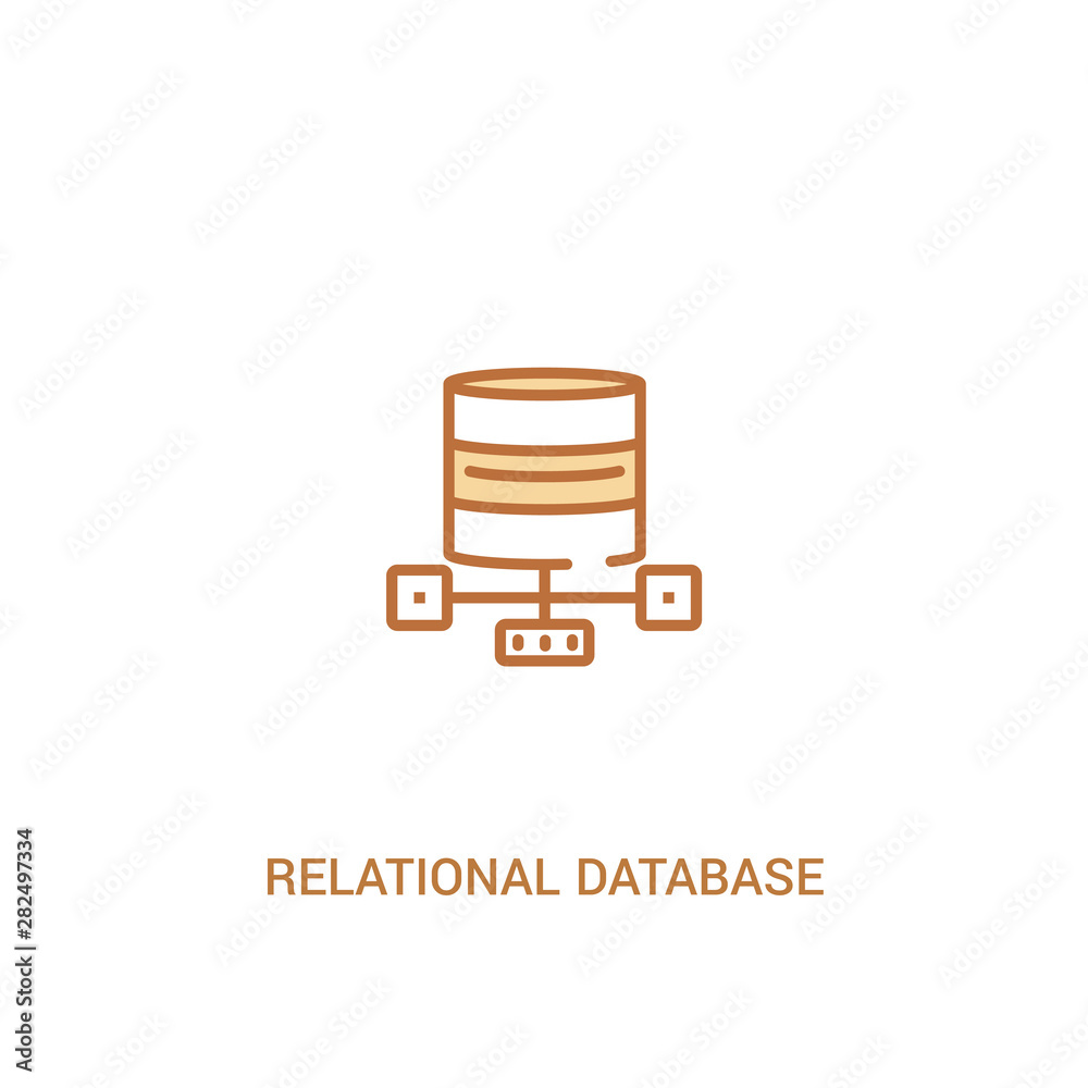 Relational Database Management System Concept 2 Colored Icon Simple