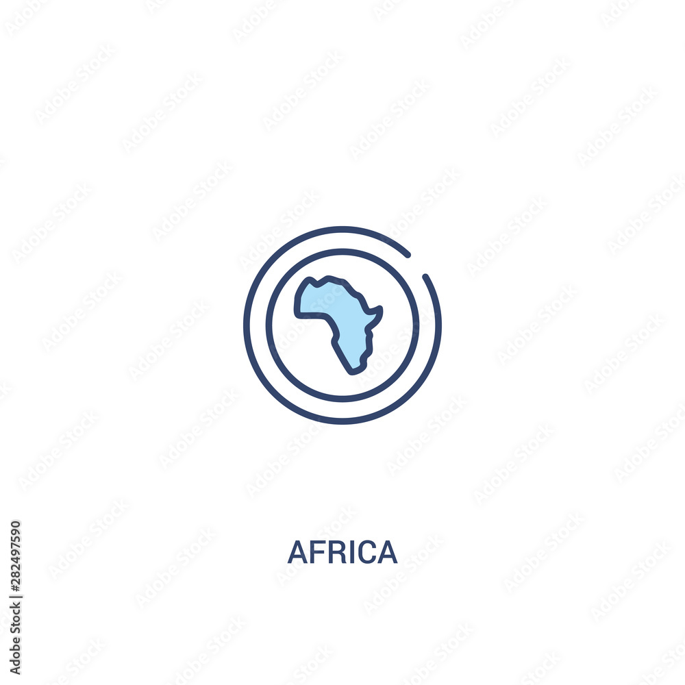 africa concept 2 colored icon. simple line element illustration ...