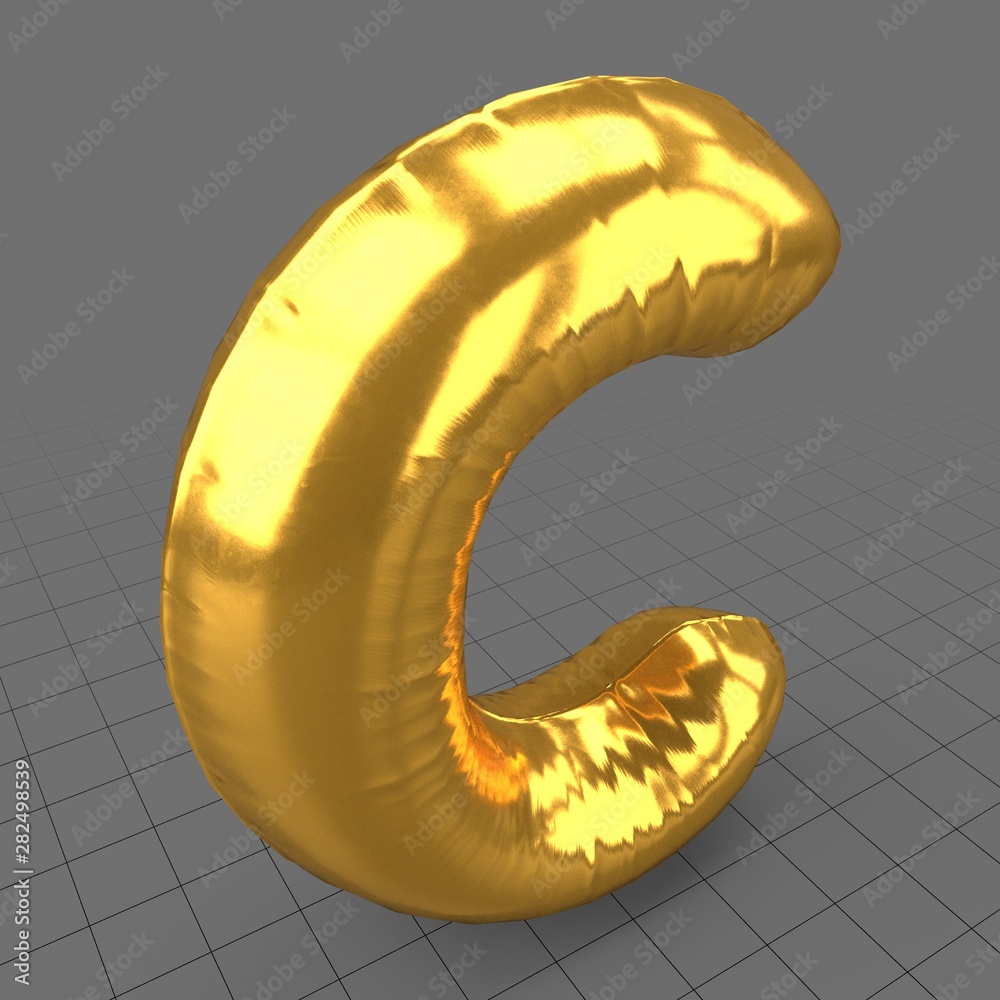 Foil letter C balloon Stock 3D asset | Adobe Stock