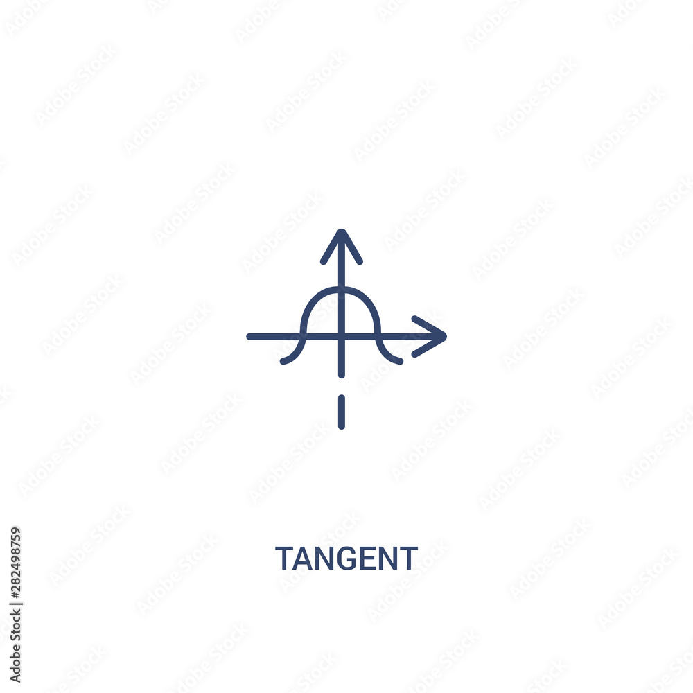 tangent concept 2 colored icon. simple line element illustration ...