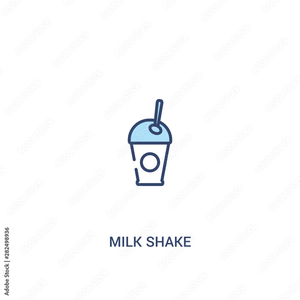 milk shake concept 2 colored icon. simple line element illustration ...