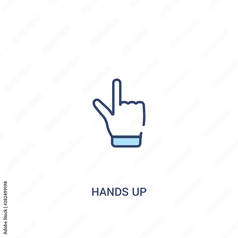 hands up concept 2 colored icon. simple line element illustration ...
