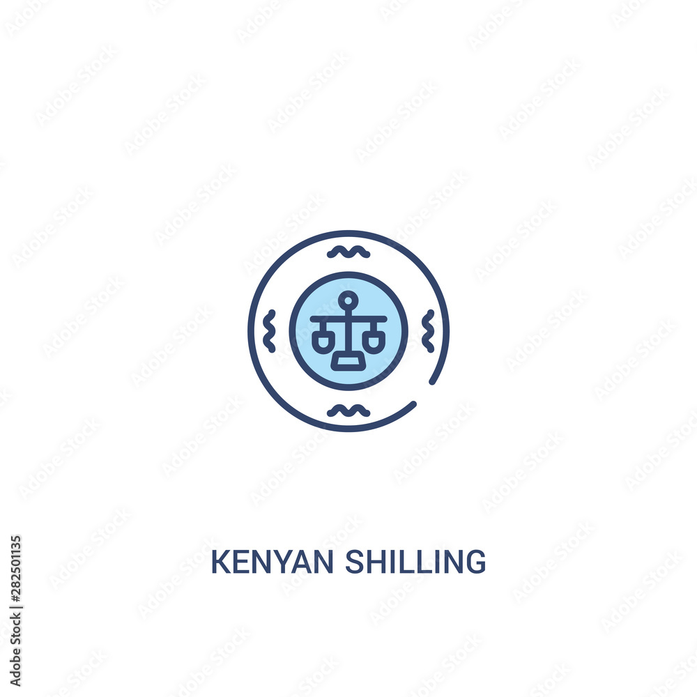 kenyan shilling concept 2 colored icon. simple line element ...