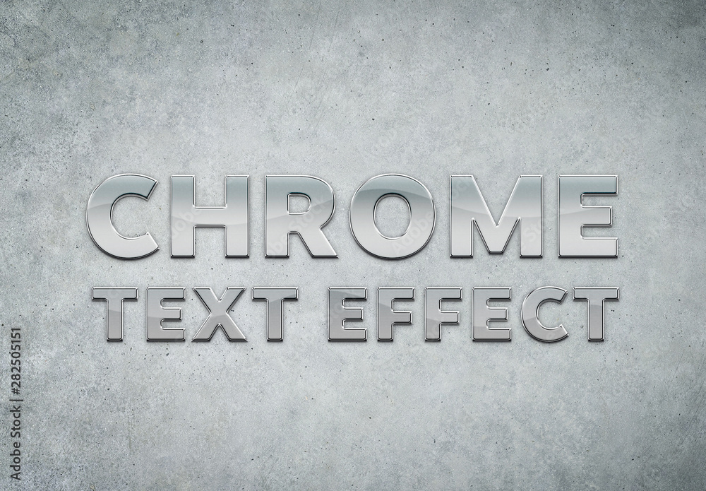 Chrome Text Effect Mockup Stock Template | Adobe Stock