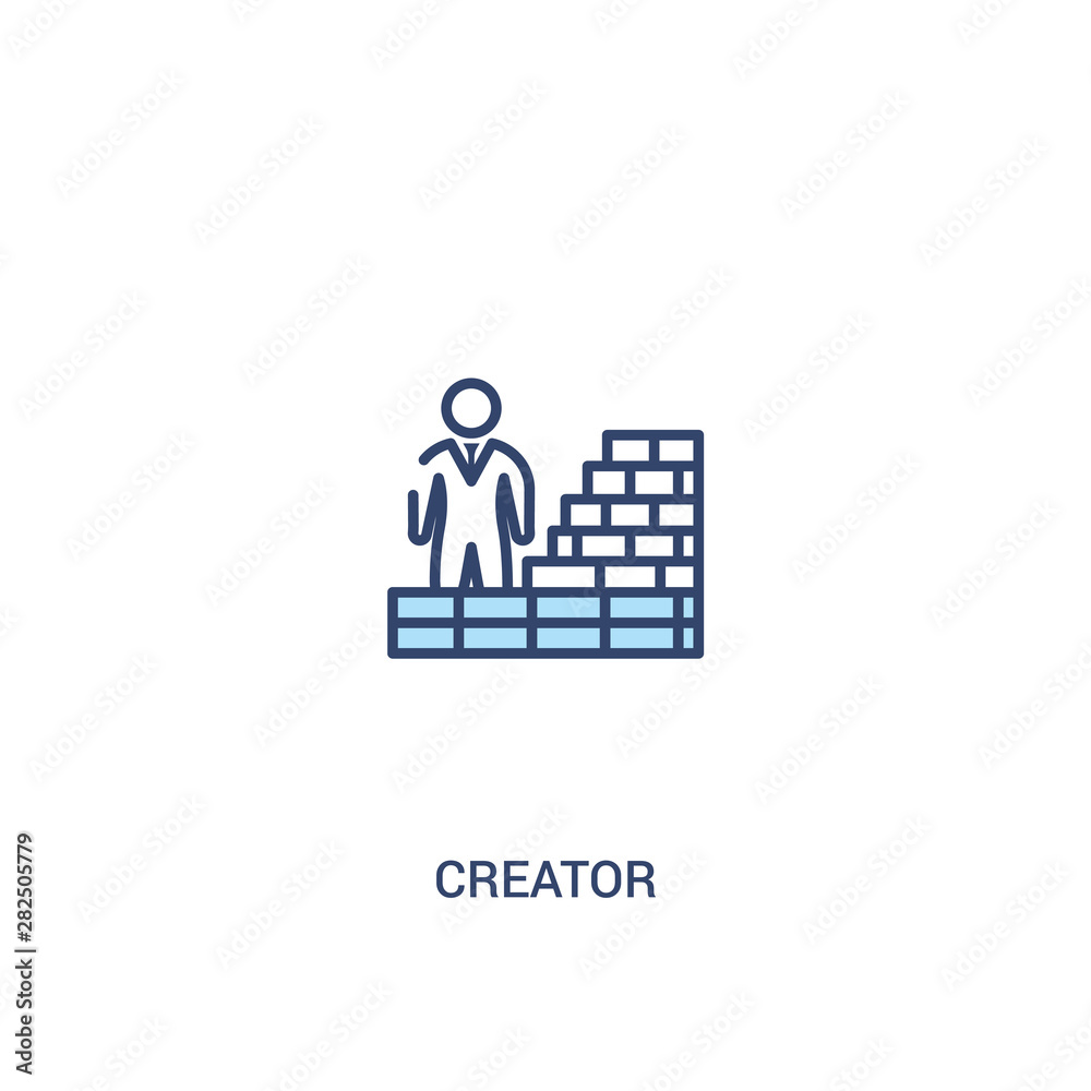 creator concept 2 colored icon. simple line element illustration ...