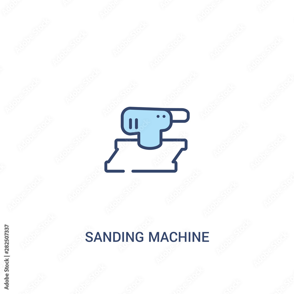 sanding machine concept 2 colored icon. simple line element ...