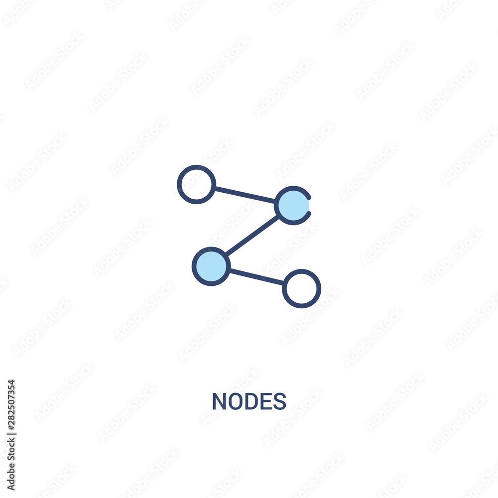 nodes concept 2 colored icon. simple line element illustration. outline ...