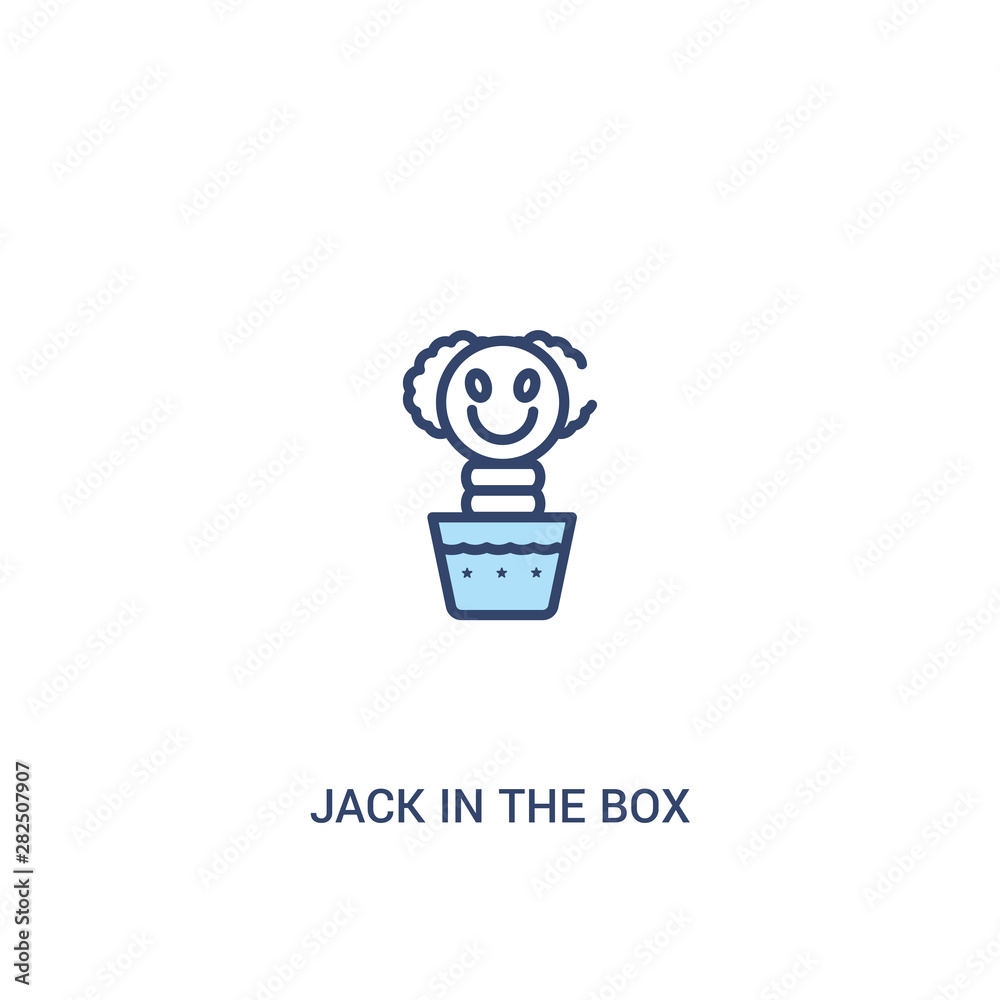 jack in the box concept 2 colored icon. simple line element ...