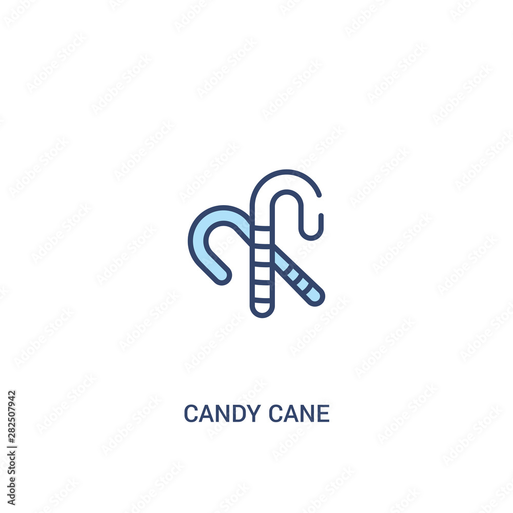 candy cane concept 2 colored icon. simple line element illustration ...