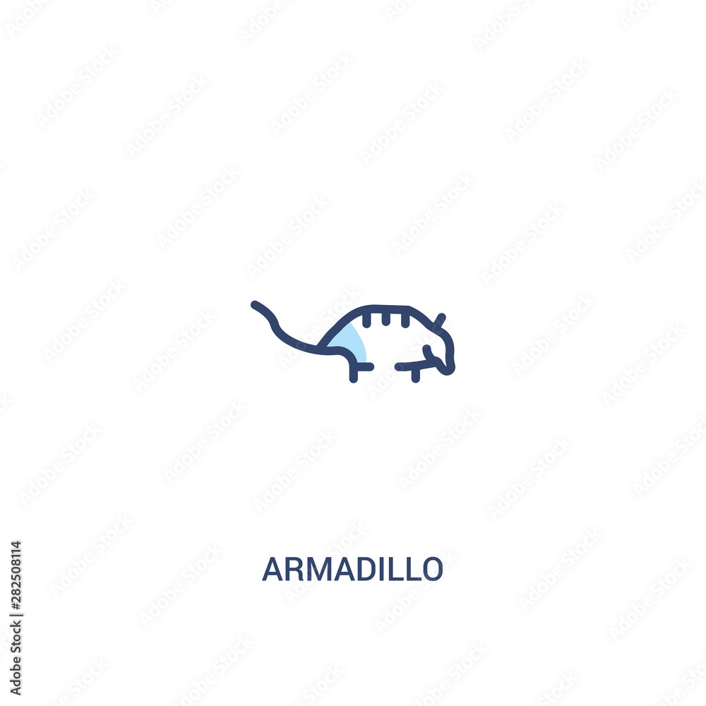 armadillo concept 2 colored icon. simple line element illustration. outline blue armadillo ...