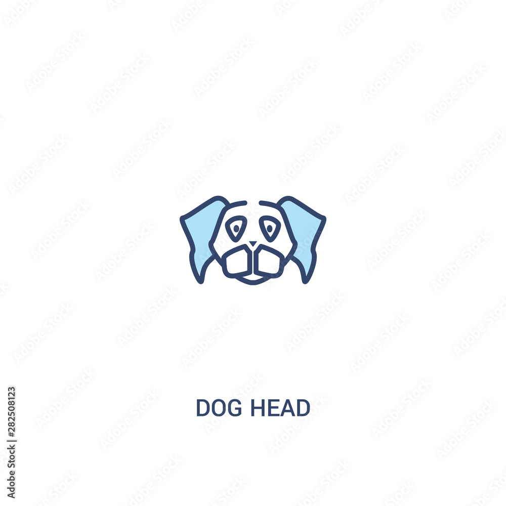 dog head concept 2 colored icon. simple line element illustration ...
