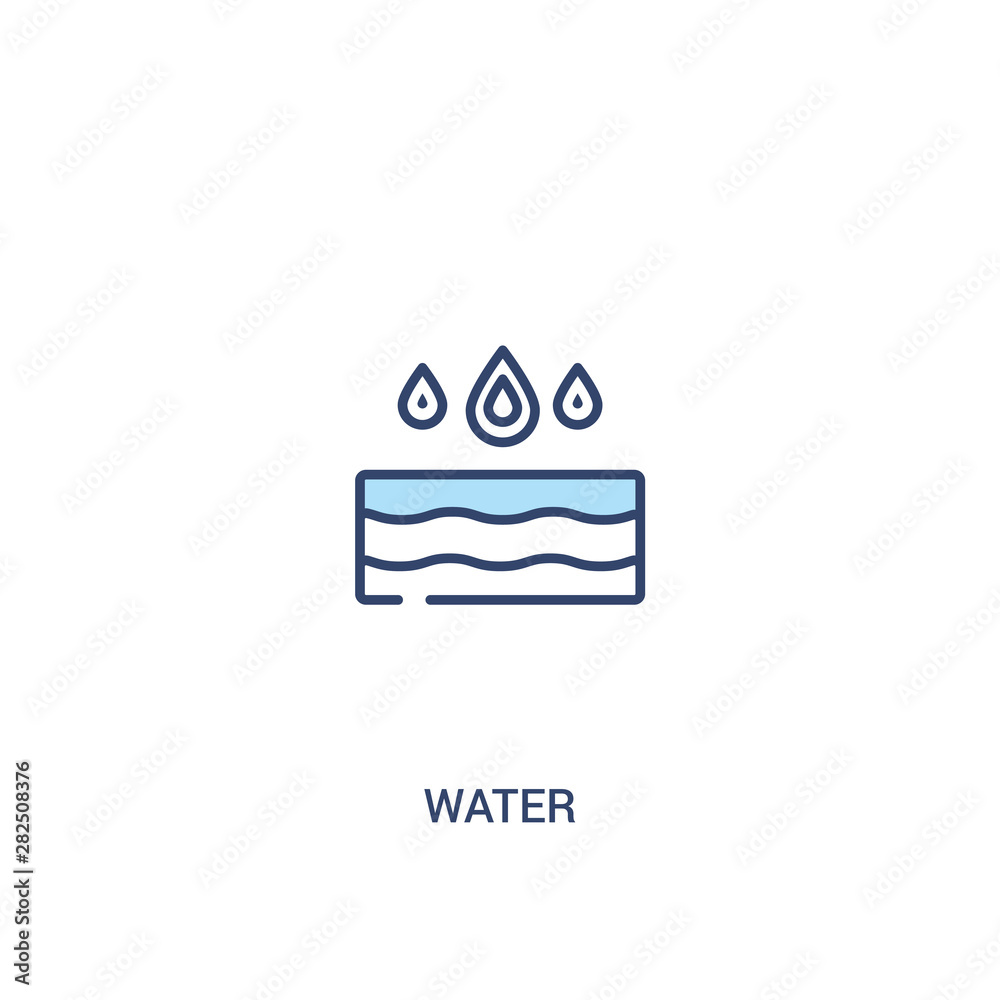 water concept 2 colored icon. simple line element illustration. outline ...