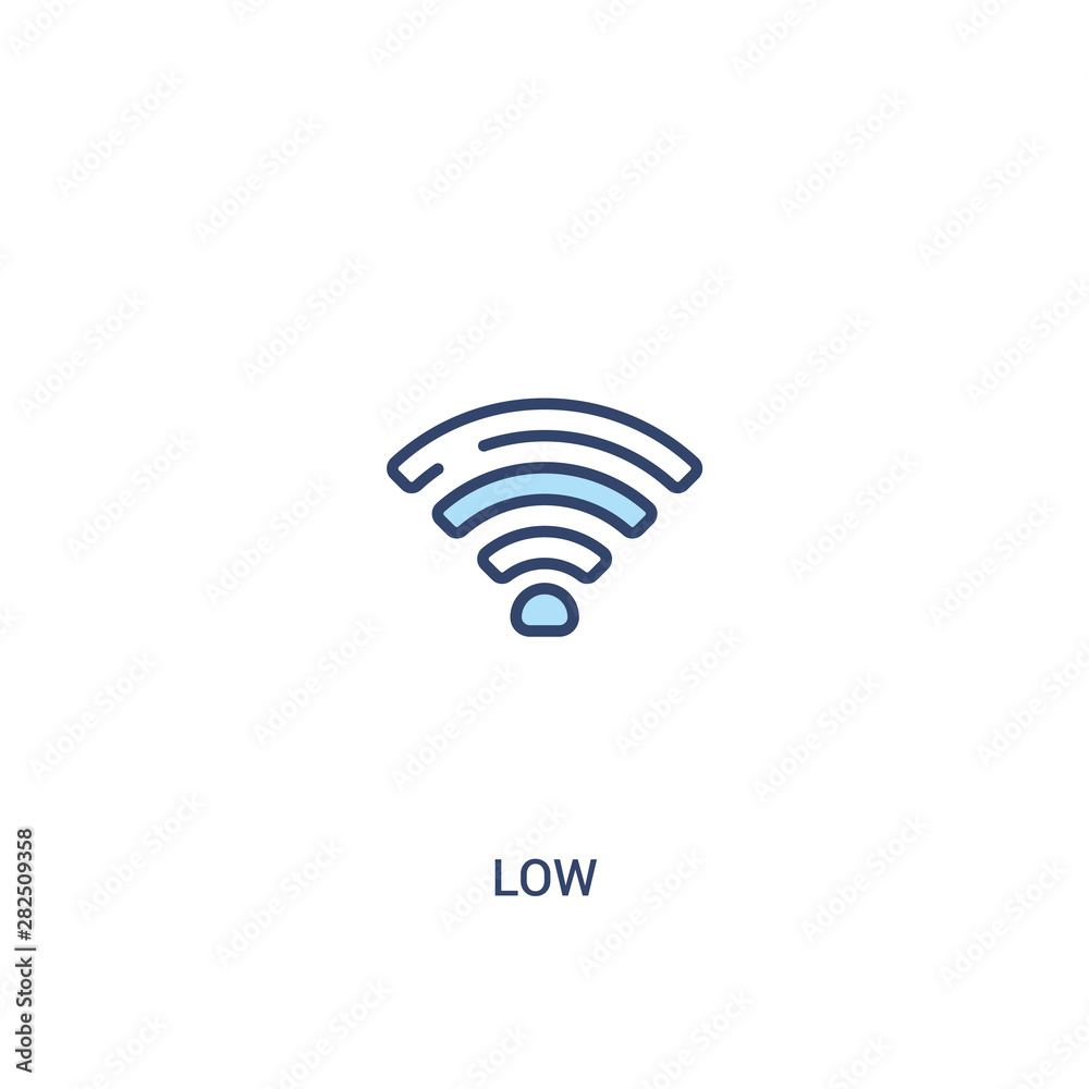 low concept 2 colored icon. simple line element illustration. outline ...