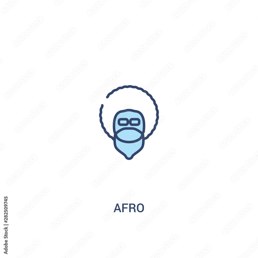 afro concept 2 colored icon. simple line element illustration. outline ...