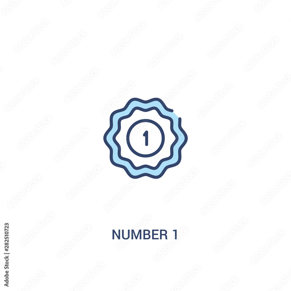 number 1 concept 2 colored icon. simple line element illustration ...
