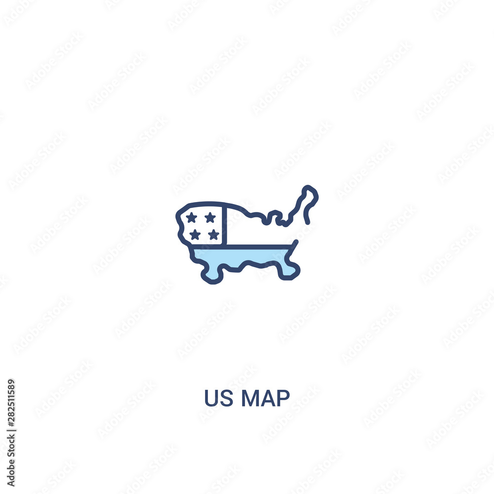 us map concept 2 colored icon. simple line element illustration ...