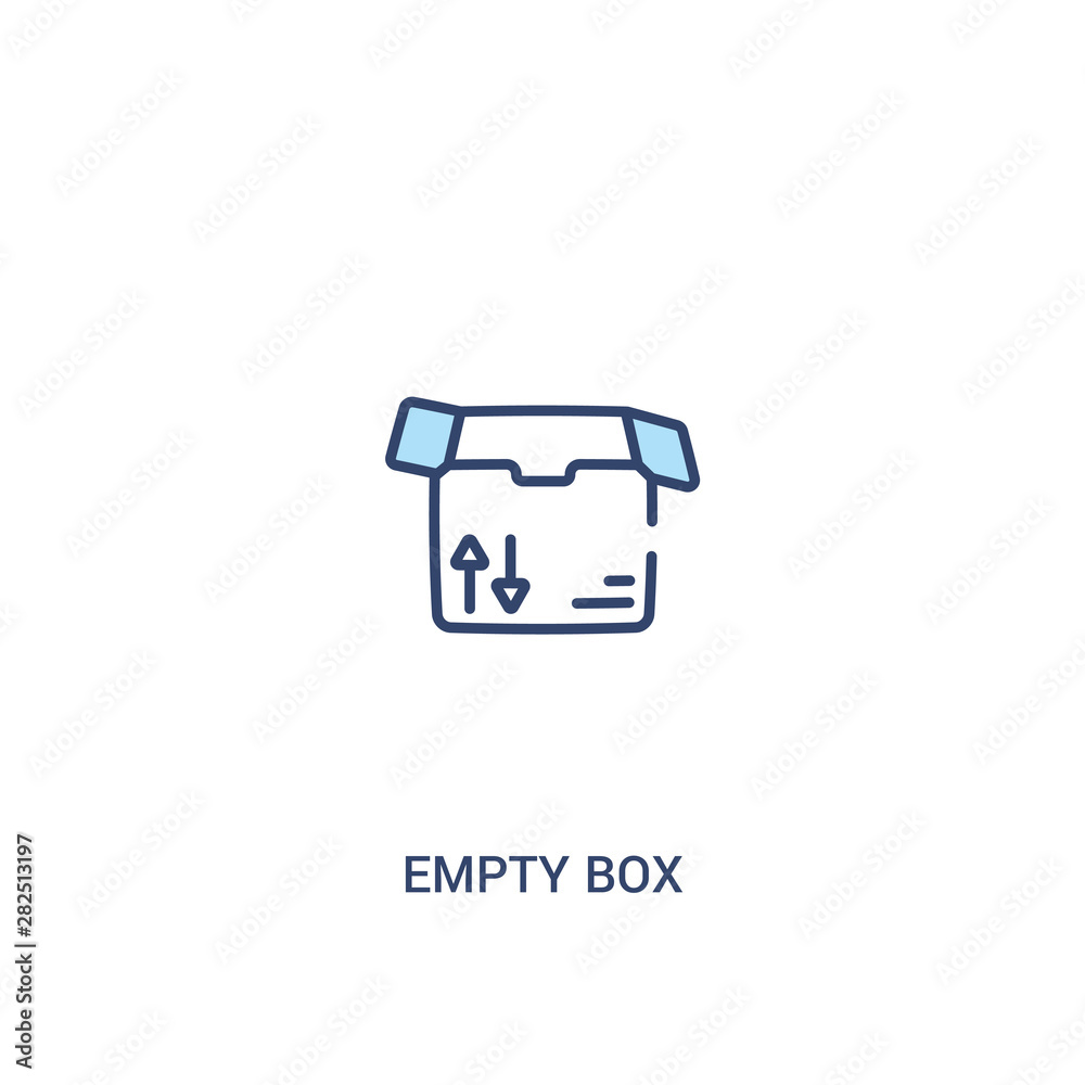 empty box concept 2 colored icon. simple line element illustration ...