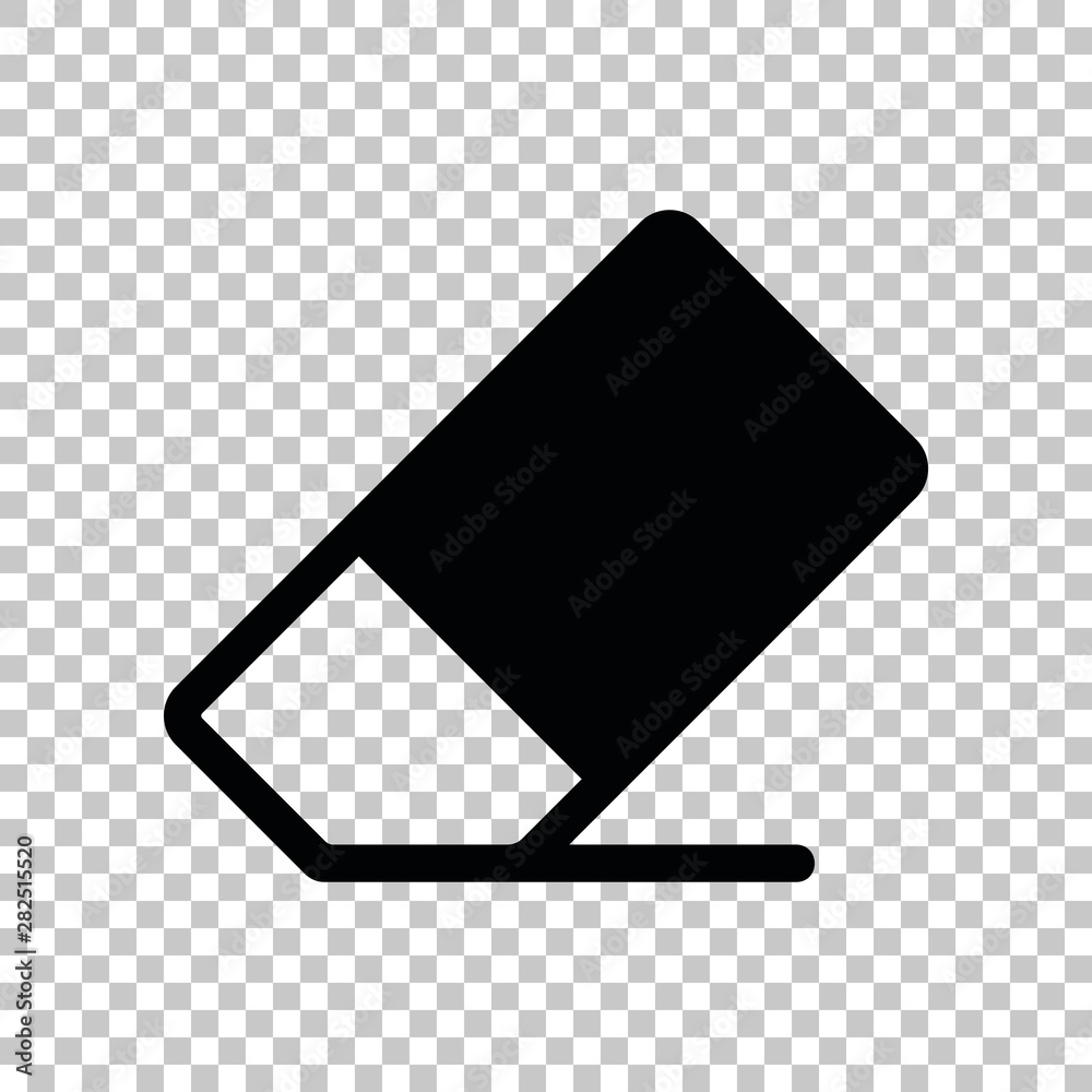 Eraser sign. Black icon on transparent background. Illustration. Stock ...