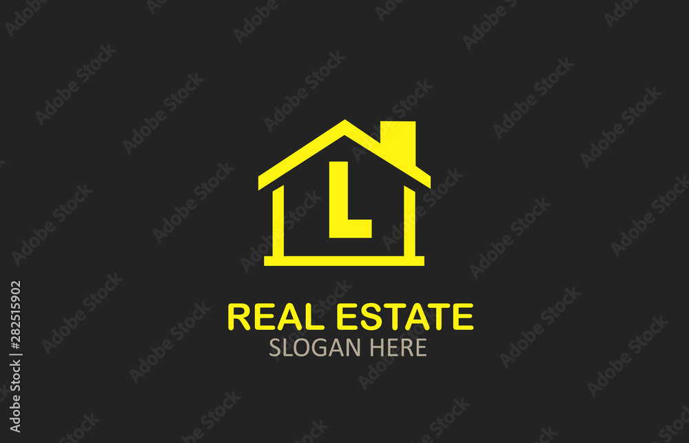 L Letter Real Estate Logo Design Stock Vector | Adobe Stock
