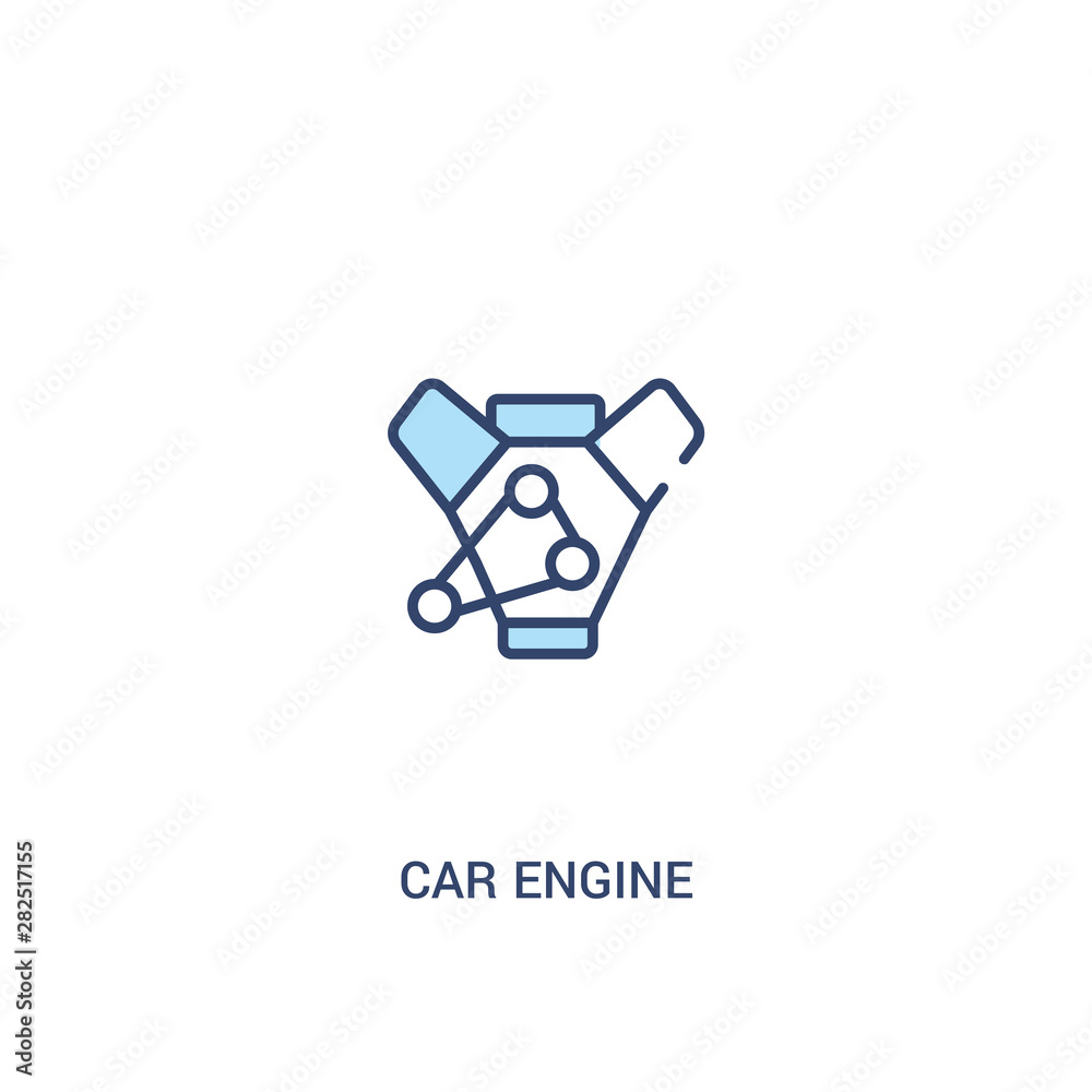 car engine concept 2 colored icon. simple line element illustration ...