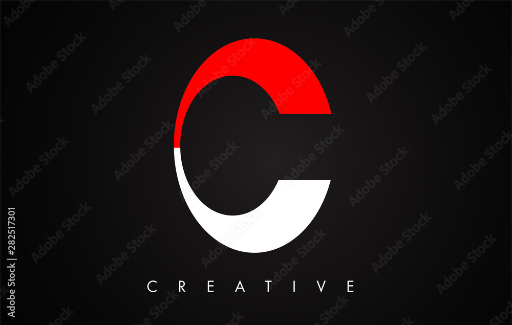 C Red and Black Letter Modern Trendy Design Logo. Letter C Icon Logo ...