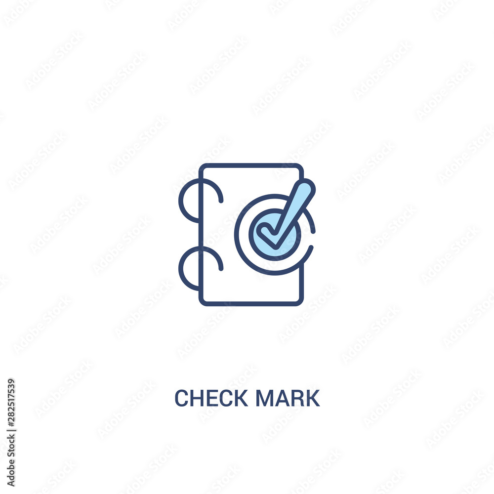 check mark concept 2 colored icon. simple line element illustration ...