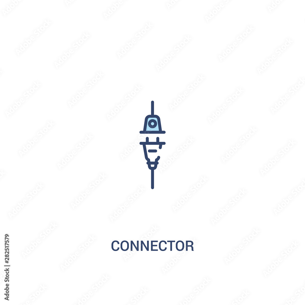 Connector Concept 2 Colored Icon Simple Line Element Illustration Outline Blue Connector