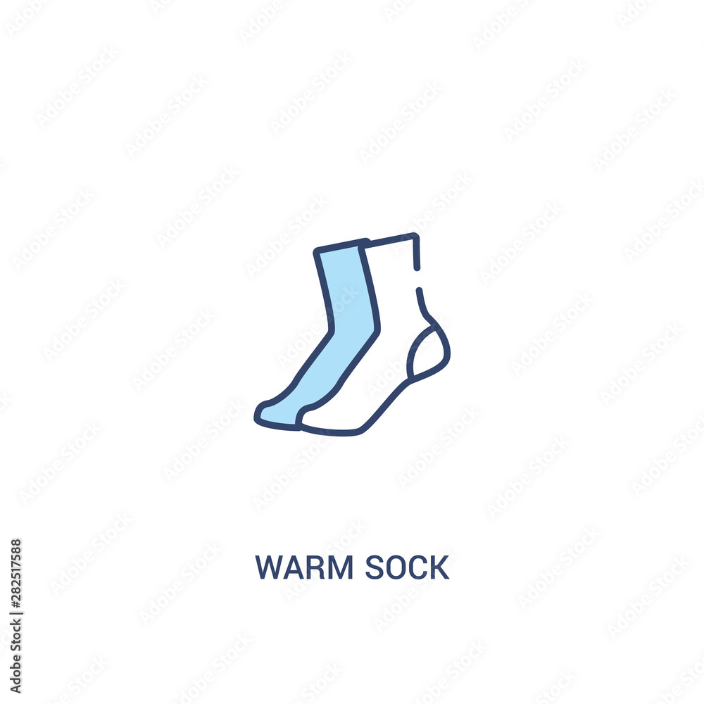warm sock concept 2 colored icon. simple line element illustration ...