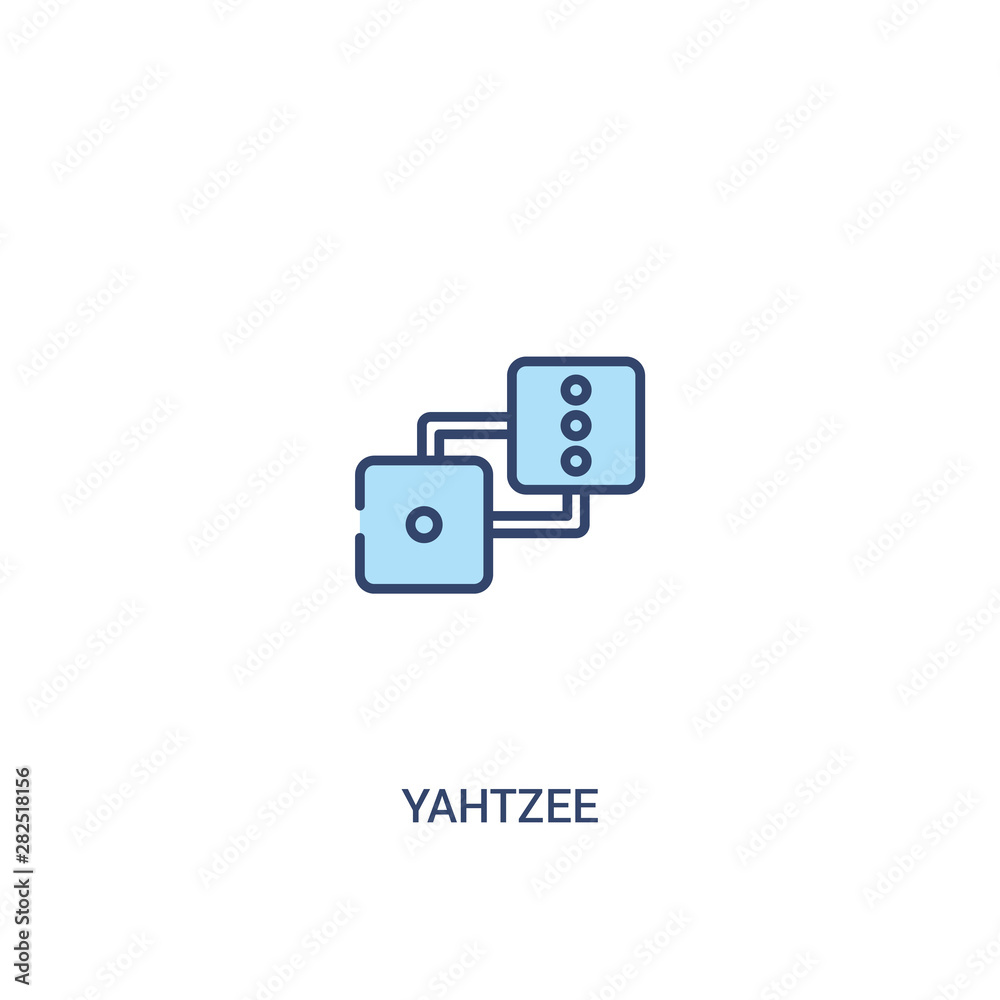 yahtzee concept 2 colored icon. simple line element illustration ...