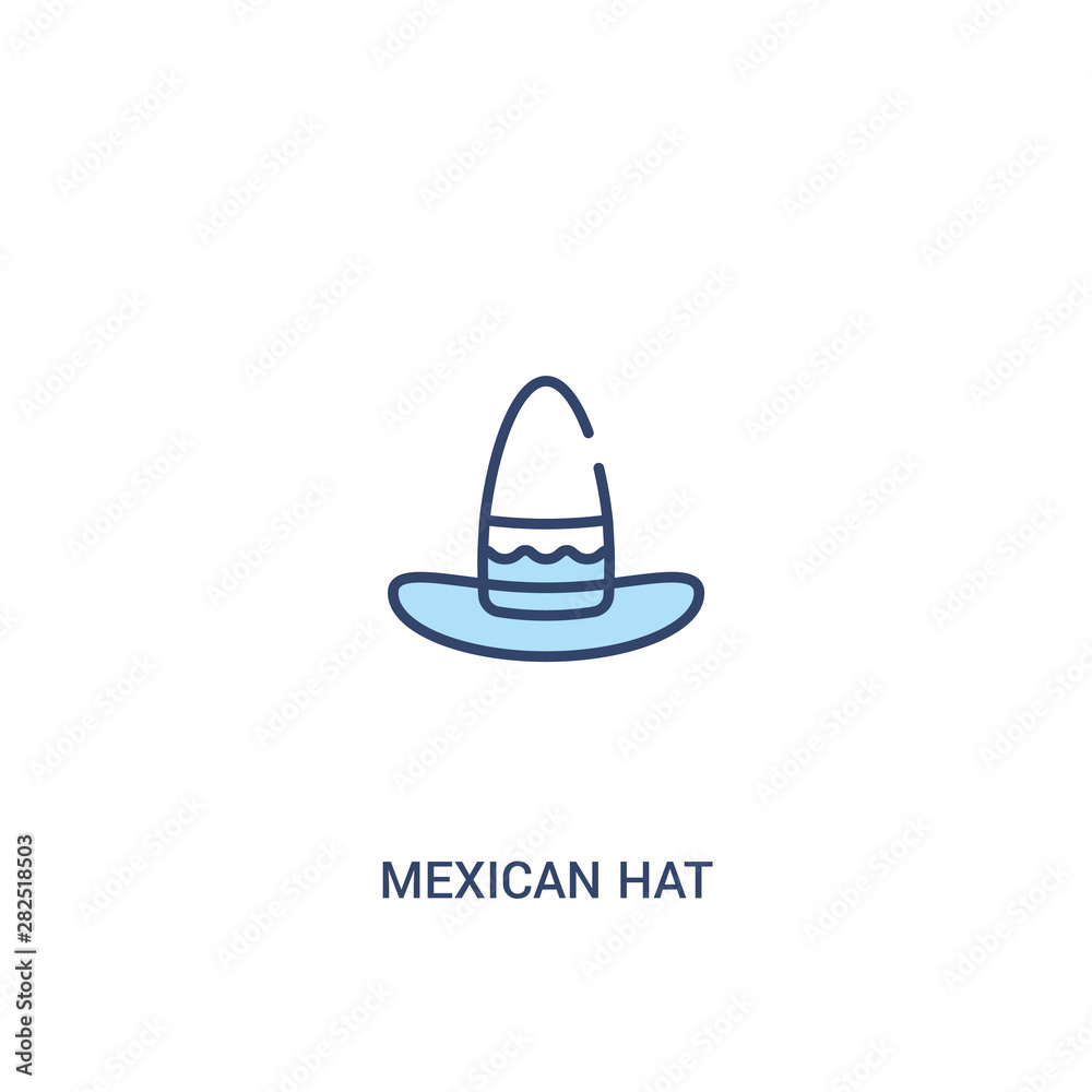 mexican hat concept 2 colored icon. simple line element illustration ...