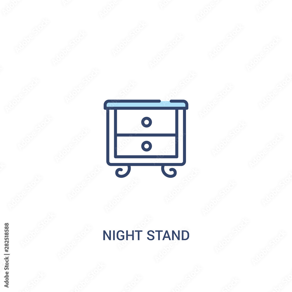 night stand concept 2 colored icon. simple line element illustration ...