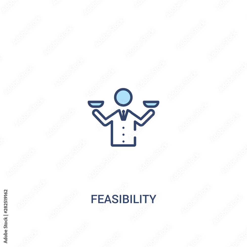 feasibility concept 2 colored icon. simple line element illustration ...
