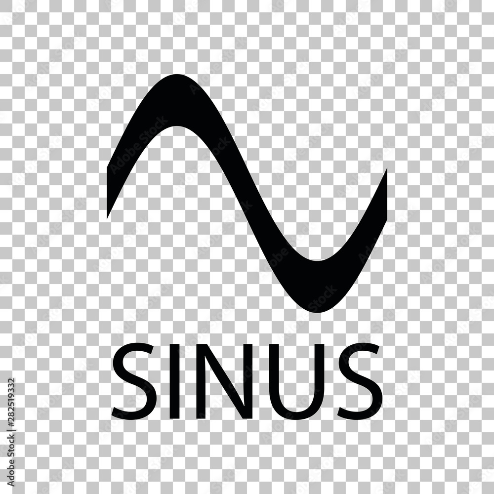 Sinus graph line icon. Black icon on transparent background ...