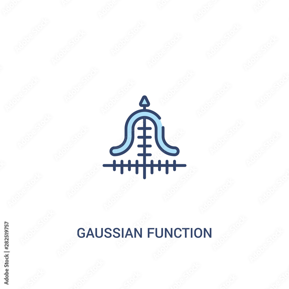 gaussian function concept 2 colored icon. simple line element ...