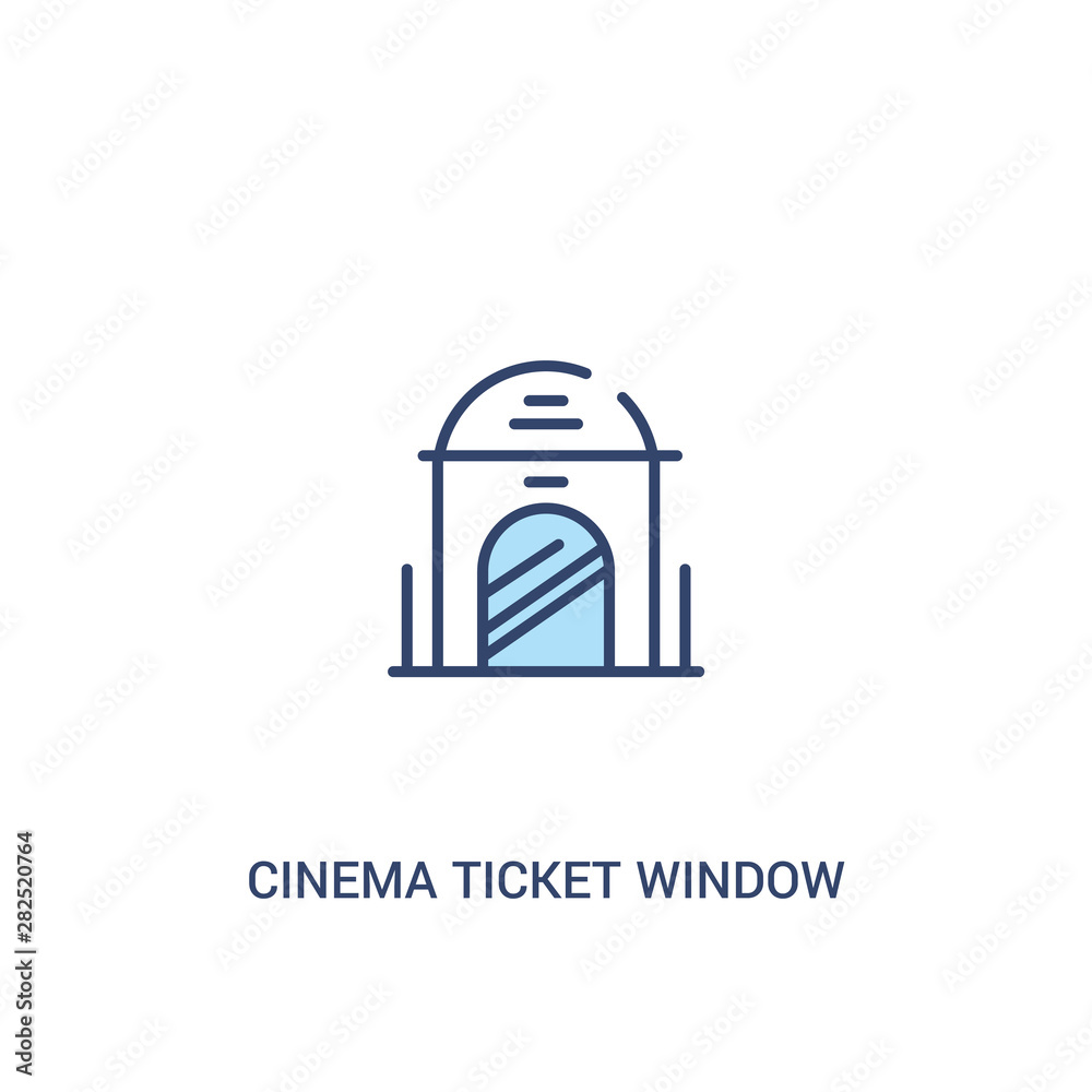 cinema ticket window concept 2 colored icon. simple line element ...