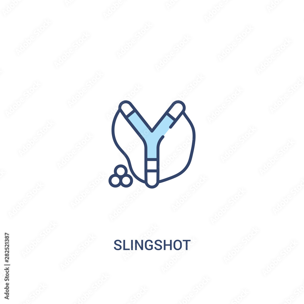 slingshot concept 2 colored icon. simple line element illustration ...