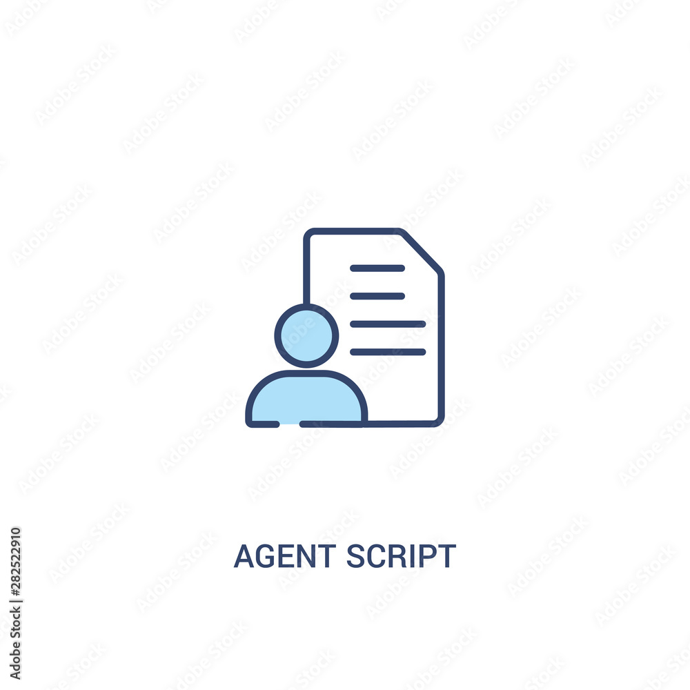 agent script concept 2 colored icon. simple line element illustration ...