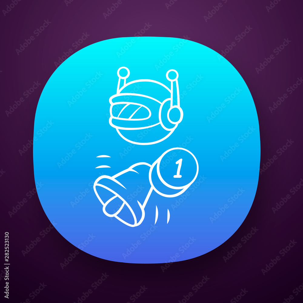 Proactive bot app icon. Sending messages. Text alert. Reminder, alarm ...