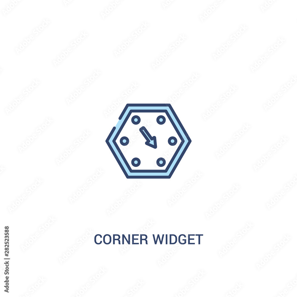 corner widget concept 2 colored icon. simple line element illustration. outline blue corner ...