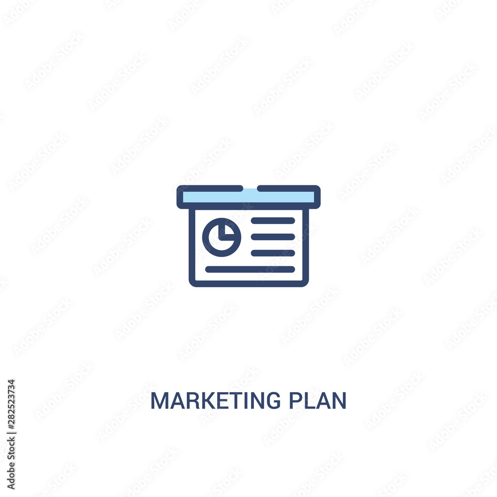marketing plan concept 2 colored icon. simple line element illustration ...