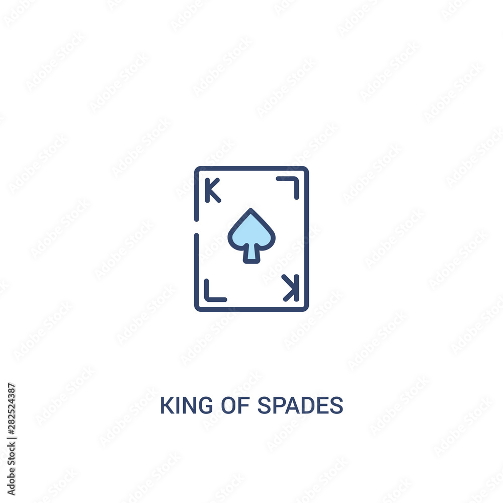 king of spades concept 2 colored icon. simple line element illustration ...