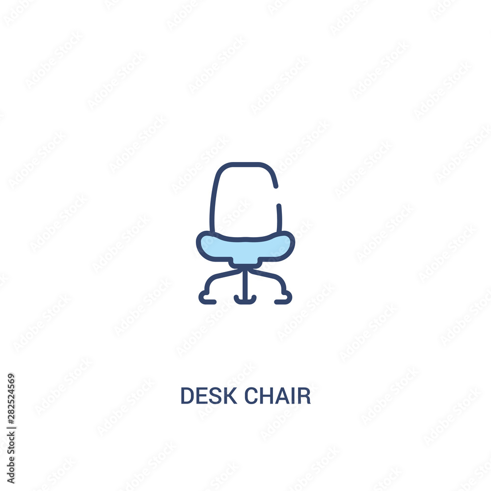 desk chair concept 2 colored icon. simple line element illustration ...
