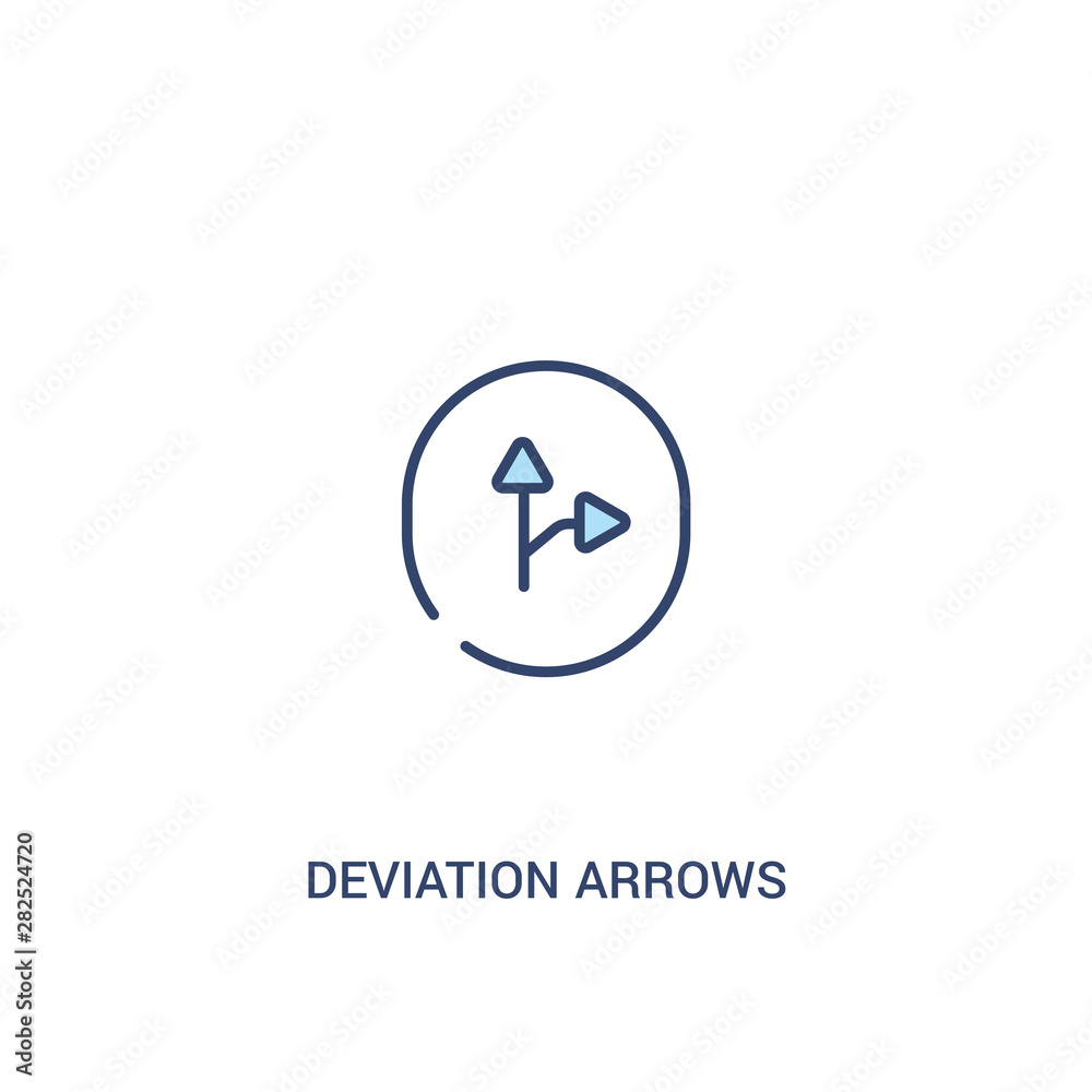 deviation arrows concept 2 colored icon. simple line element ...