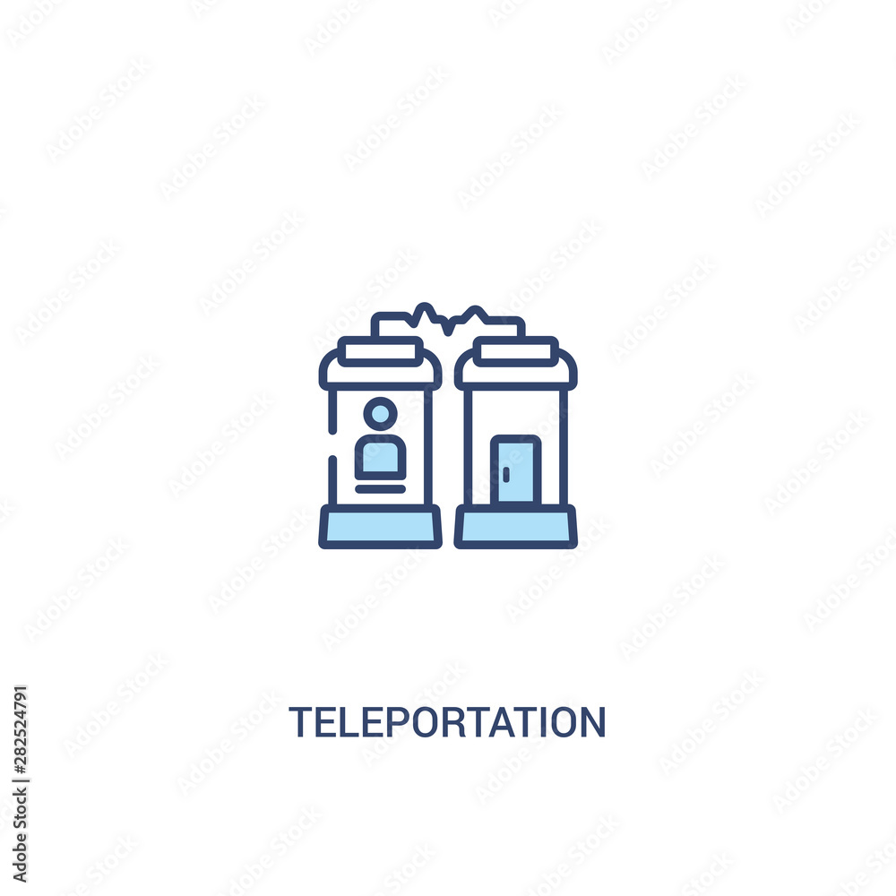 teleportation concept 2 colored icon. simple line element illustration ...